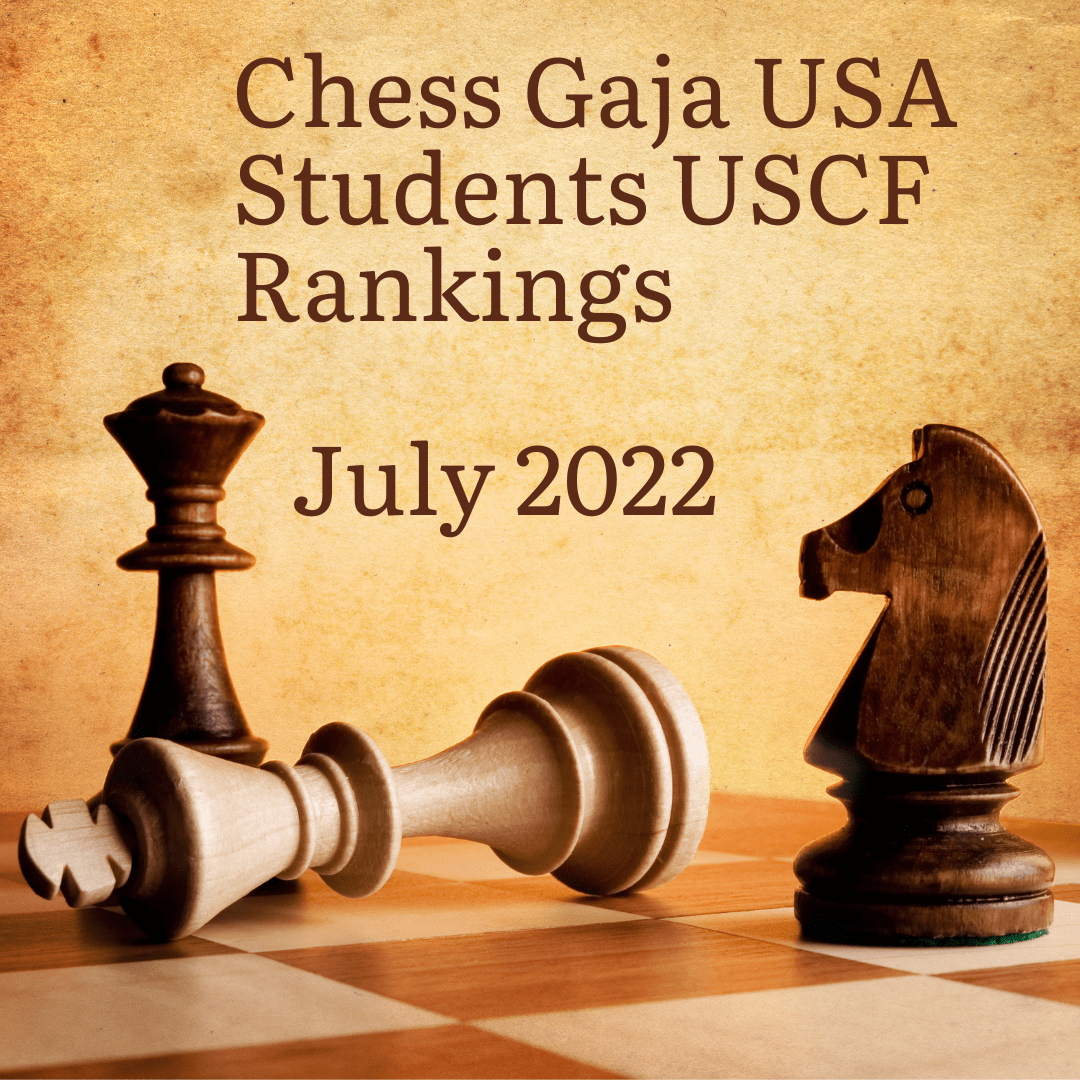 USCF Rankings of Chess Gaja Students - July 2022 Updates
